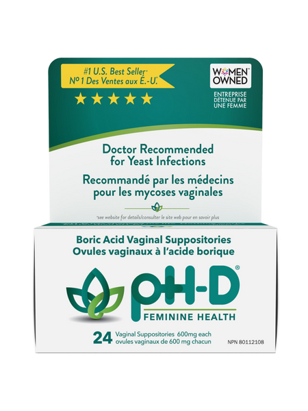 pH-D Boric Acid Vaginal Suppositories – pH-D Feminine Health Canada